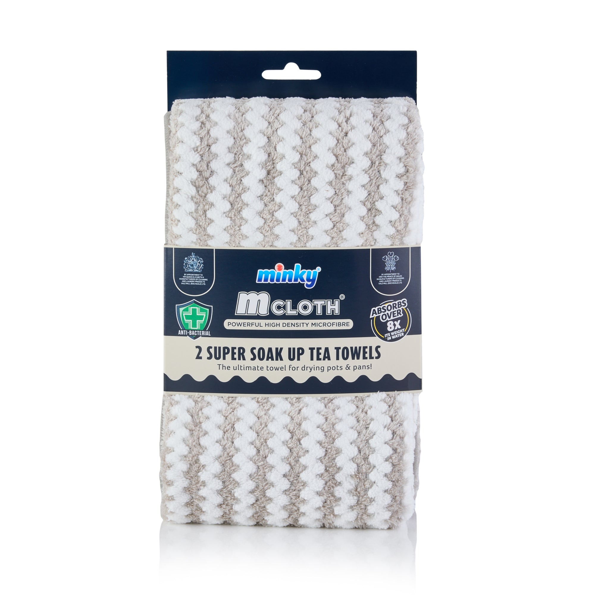 Minky Mcloth® Super Soak Up Tea Towels | Minky Homecare | Grey / Pack Of 2