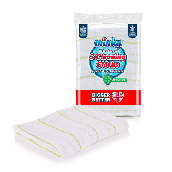 Minky Anti-Bacterial Cleaning Cloths 3 Pack | Minky Homecare